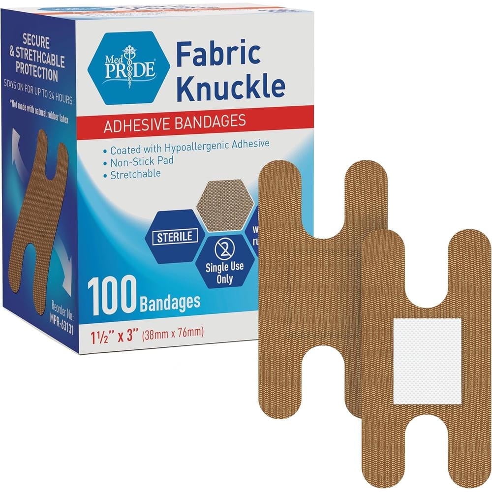 MED PRIDE Adhesive Fabric Fingertip Bandages, 1.5 x 3”, 100-Pack ...