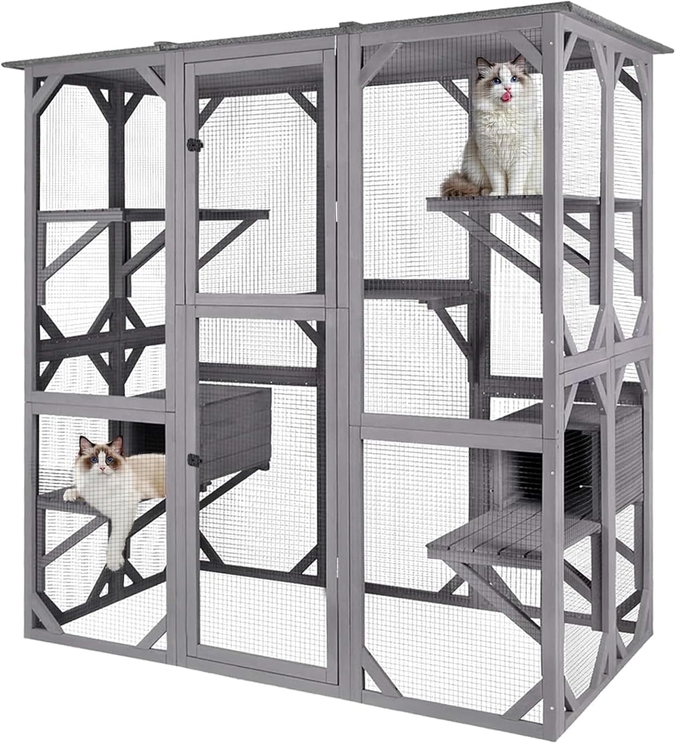 BUTINGLALE Catio Outdoor Cat Enclosure Large Walk in Window Cat House ...