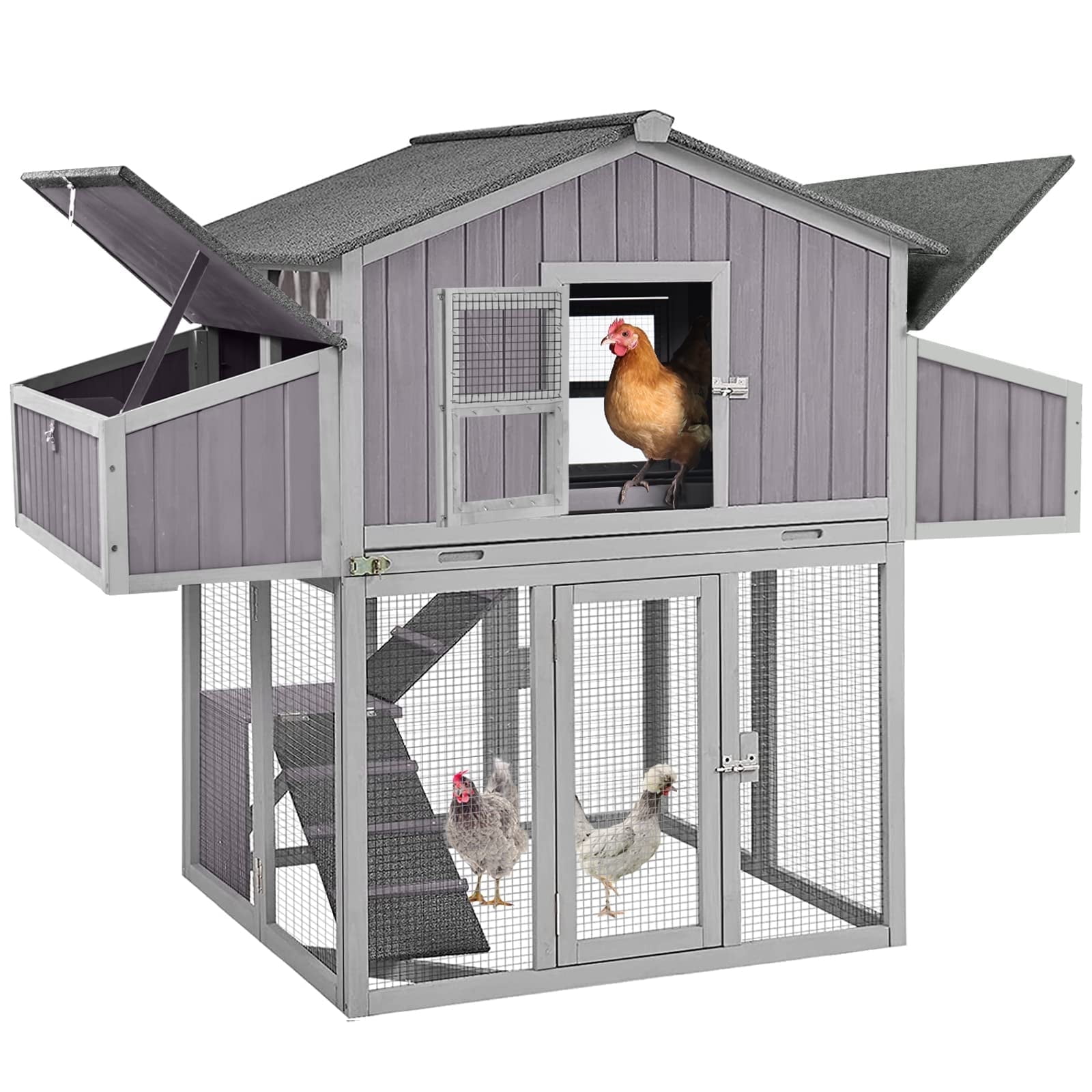 BUTINGLALE Chicken Coop Folding Chicken House, Hen Coop Poultry Cage ...