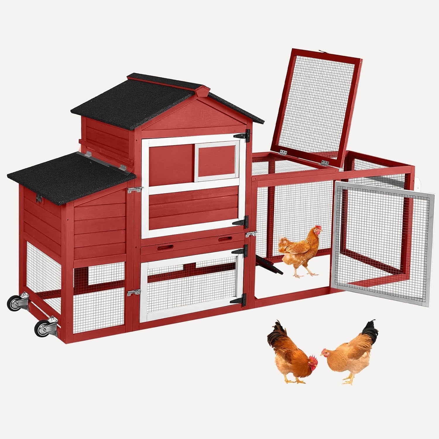 BUTINGLALE Chicken Coop Mobile Chicken House Outdoor, Expandable Hen ...