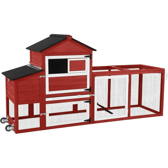 Suumerpety Large Chicken Coop Wooden Chicken House with Nesting Box ...