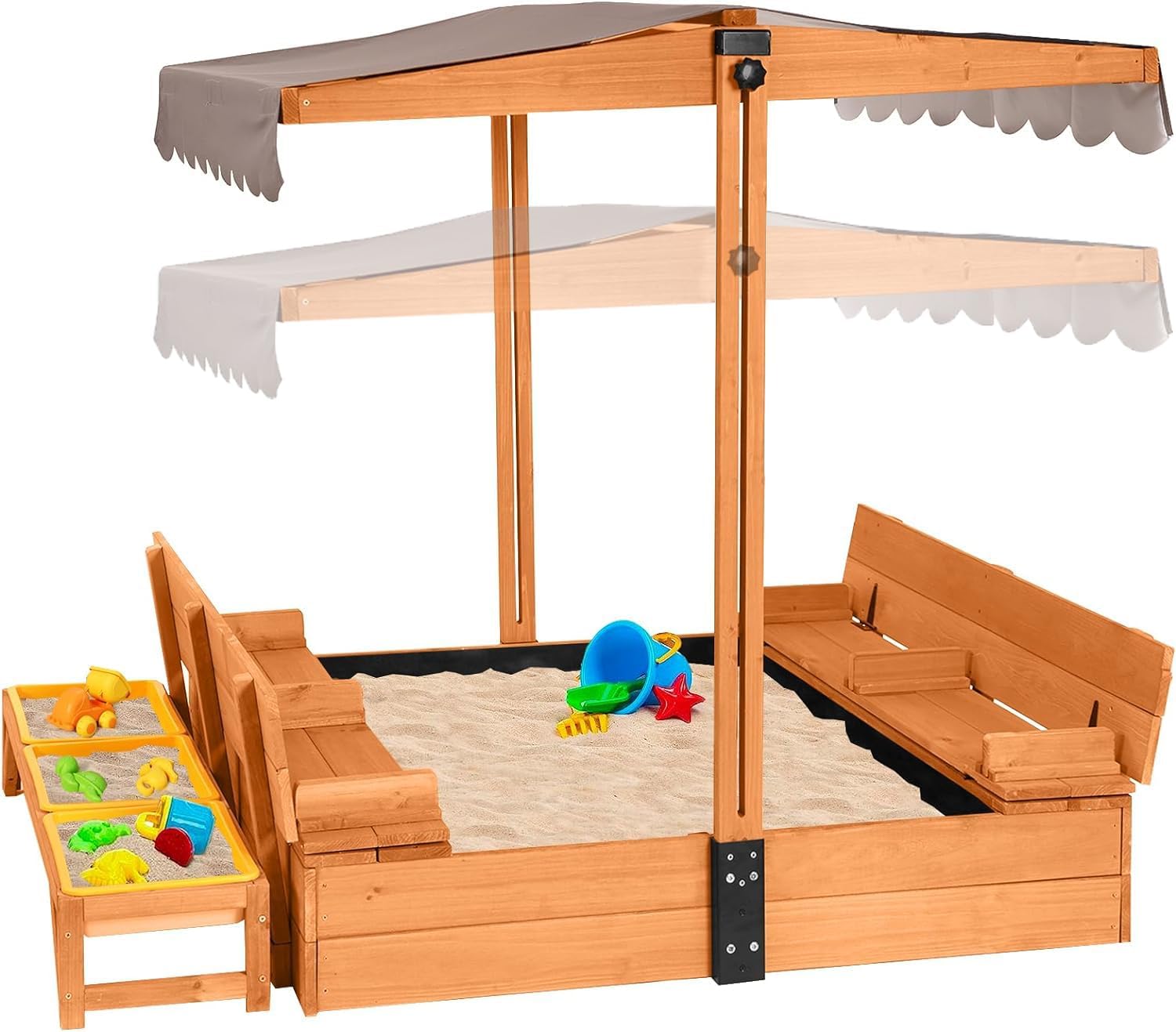 MEDEHOO Kids Sand Boxes with Lid, Kids Outdoor Play Large Sandbox with ...
