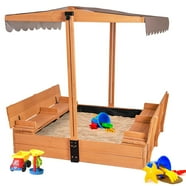 Best Choice Products Kid's Octagonal Wooden Outdoor Sandbox w/ Benches ...