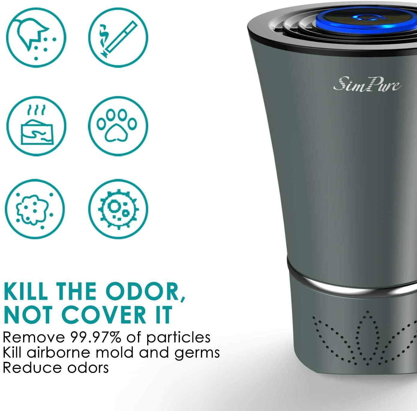 MEDICA- HEPA Filter Air Purifier-Smoke Eliminator Humidifier-Home Car ...