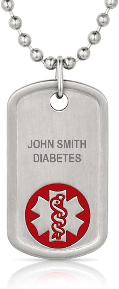 MEDICAL ID – Personalized Medical ID Alert Dog Tag with Red Medical ...