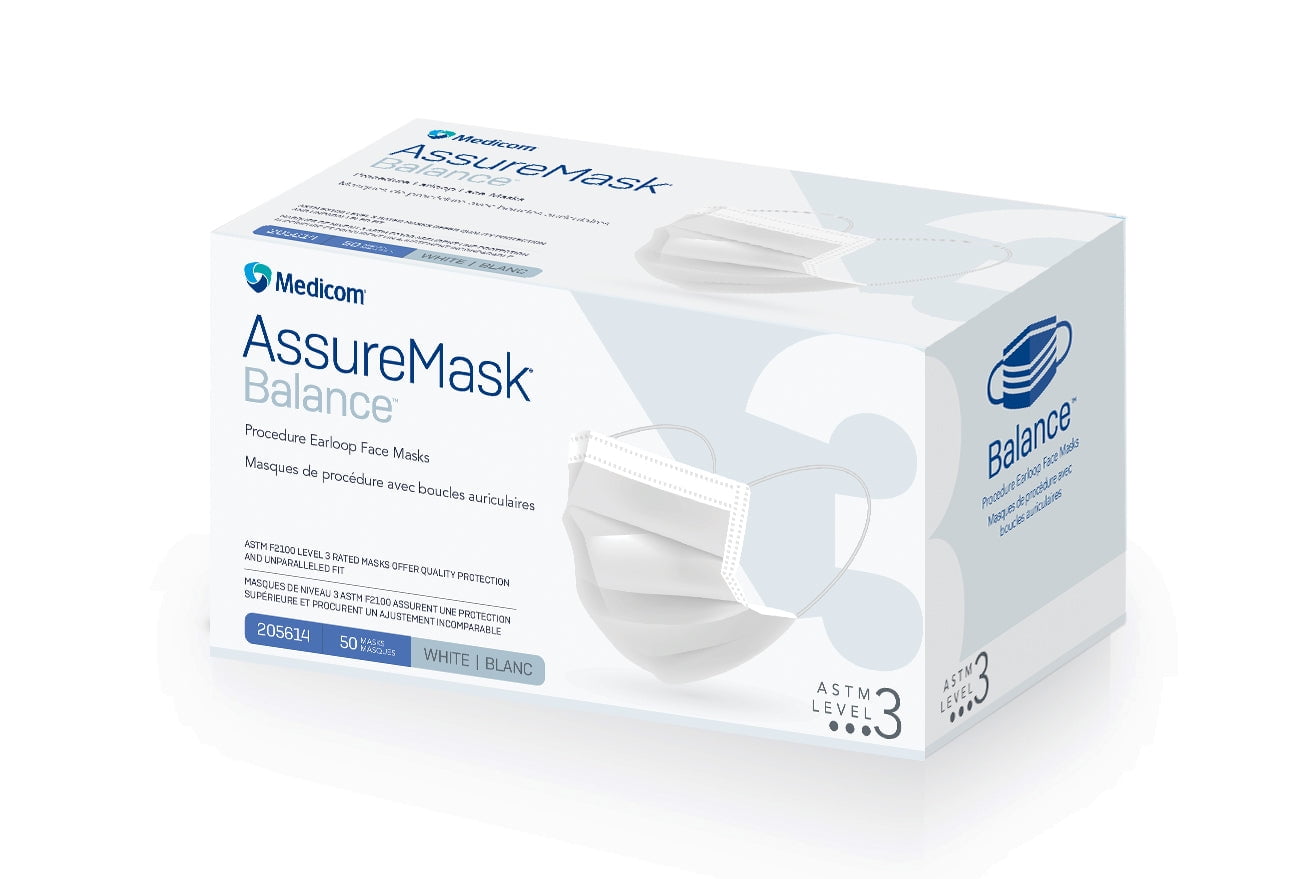 Medicom ASTM Level 3 Medical Grade Disposable Face Masks, Pack of 50 ...