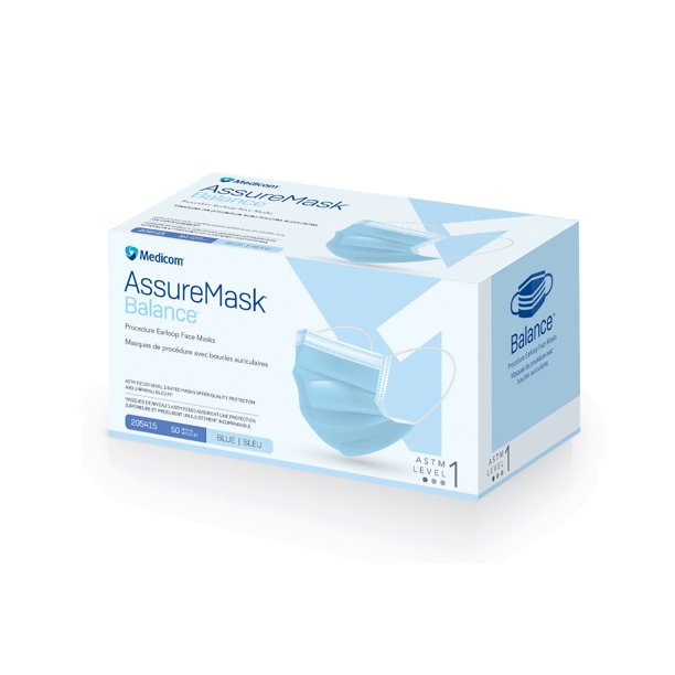 MEDICOM AssureMask Balance ASTM Level 1 Disposable Face Masks, Pack of ...