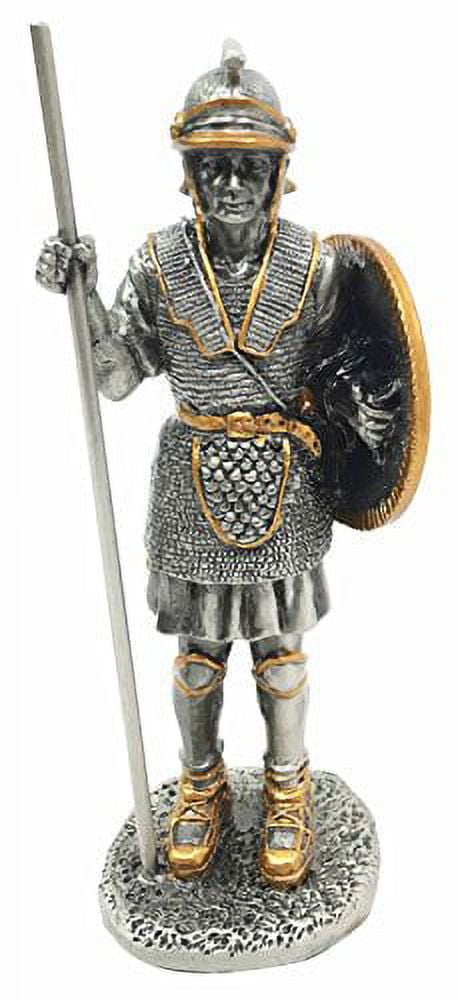 MEDIEVAL KNIGHT WARRIOR W/ PIKE & SHIELD PEWTER STATUE SENTRY GUARD ...