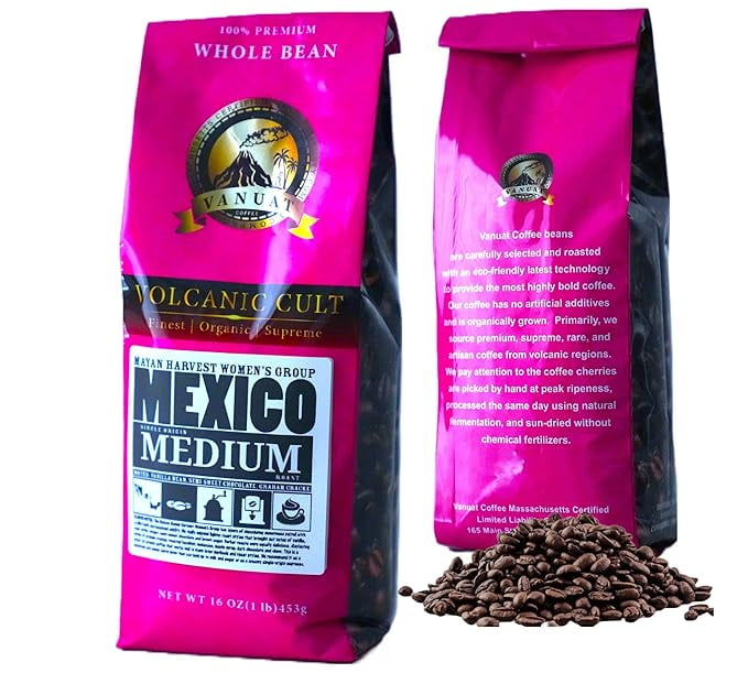 MEDIUM ROAST WHOLE BEAN COFFEE SPECIALTY 16OZ - Volcanic Cult Vanuat ...