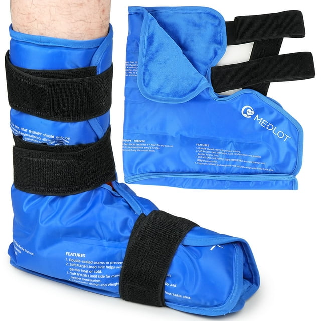MEDLOT Foot Ankle Ice Pack Wrap, Hot Cold Therapy , Large Reusable Gel ...