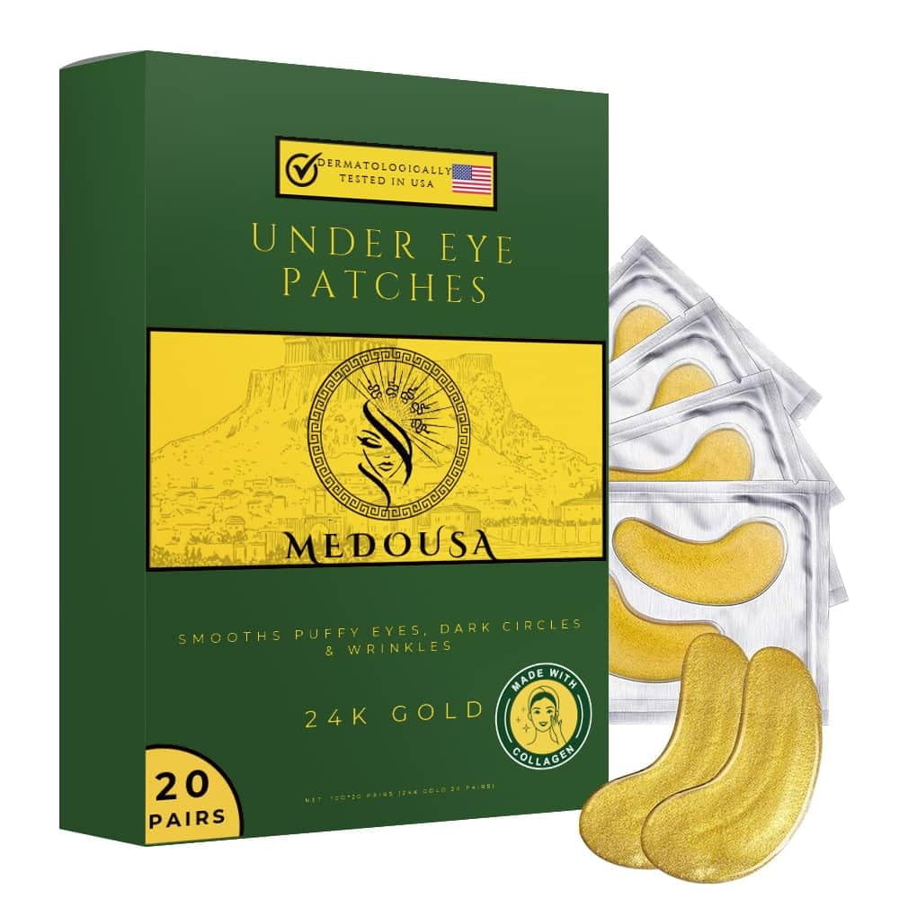 MEDOUSA Under Eye Patches OIF8 (20 Pairs) Golden Eye Mask With Collagen ...