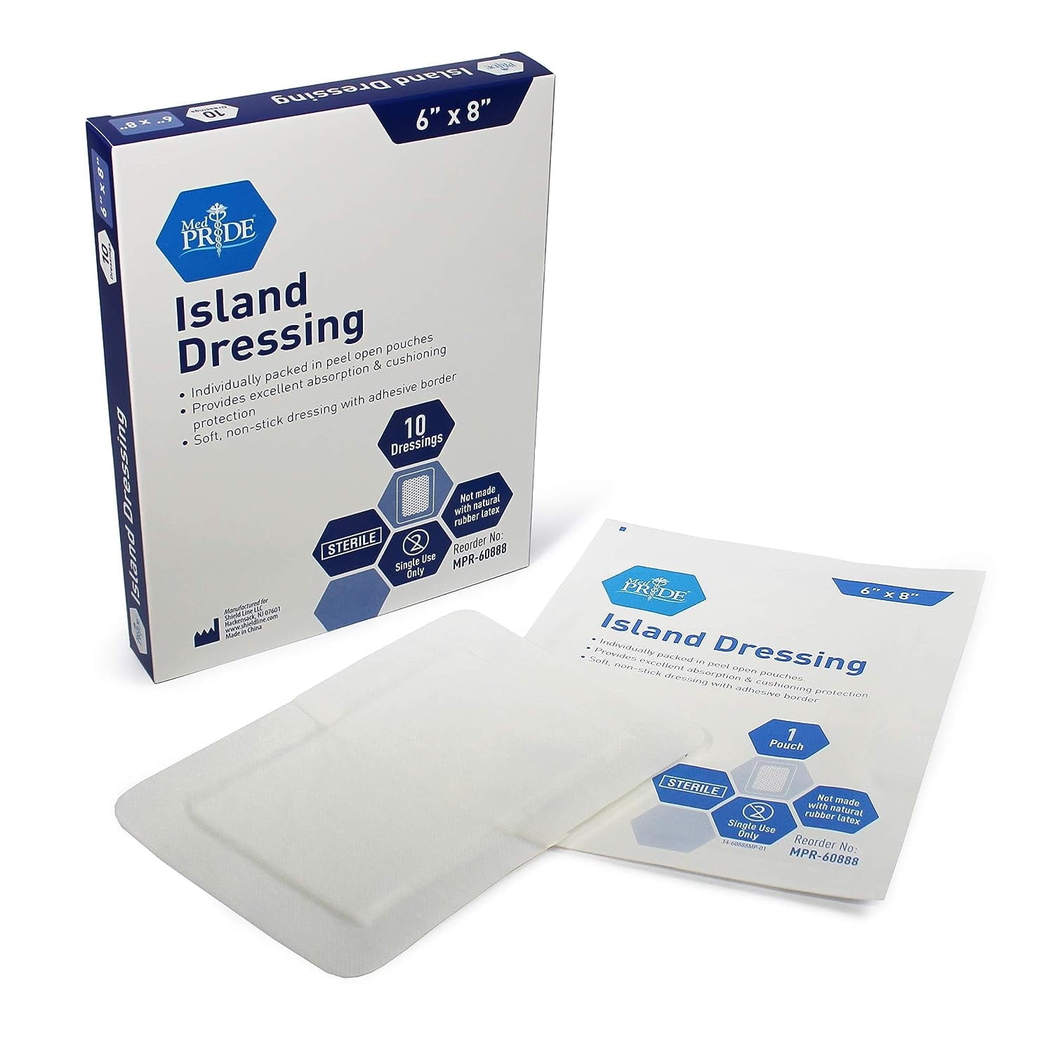 MEDPRIDE Bordered Gauze Island Dressing for Wounds First Aid Kit ...