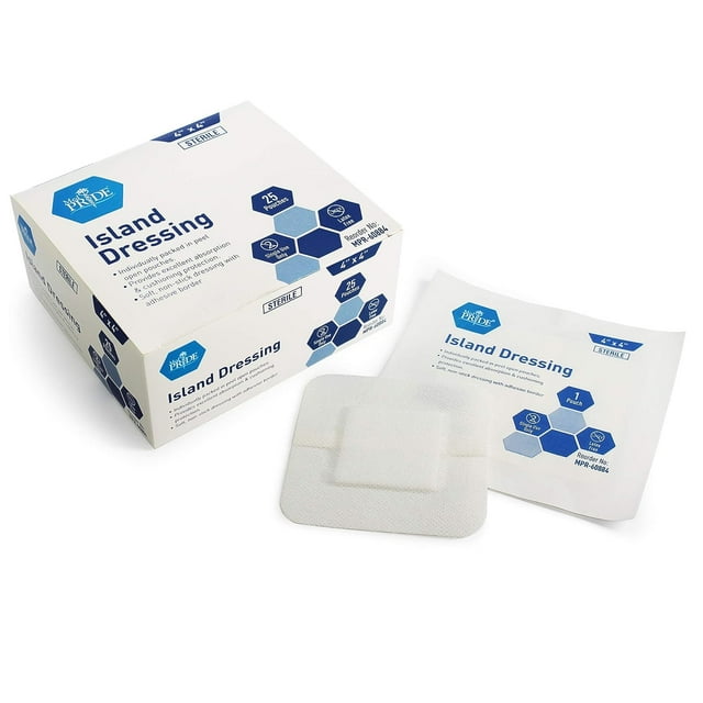 MEDPRIDE Bordered Gauze Island Dressing for Wounds First Aid Kit ...