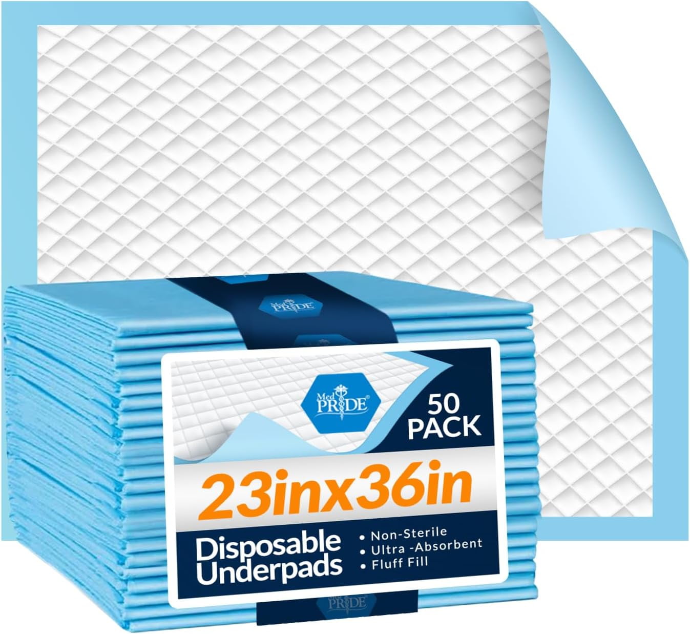 MEDPRIDE Incontinence Pads Disposable Kid, Elderly & Dog Pee Pads, 15 ...