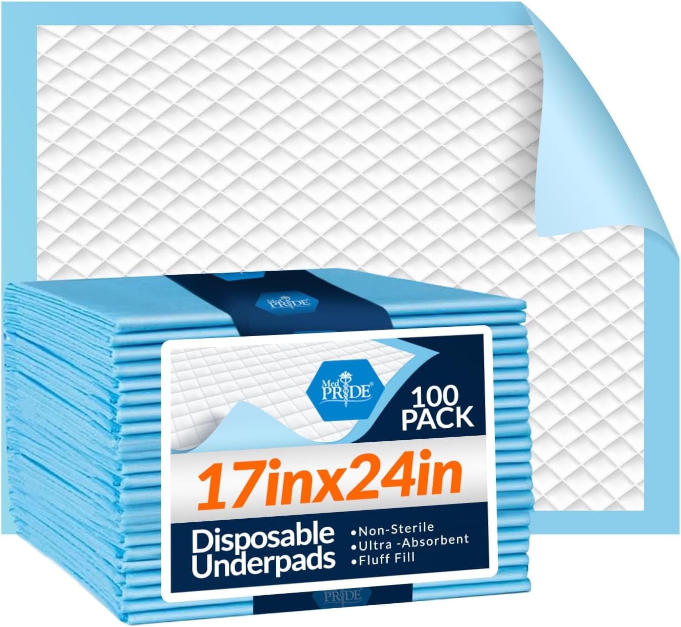 MEDPRIDE Absorbent Incontinence Pads, Adult & Kid Urine Absorbing Bed ...