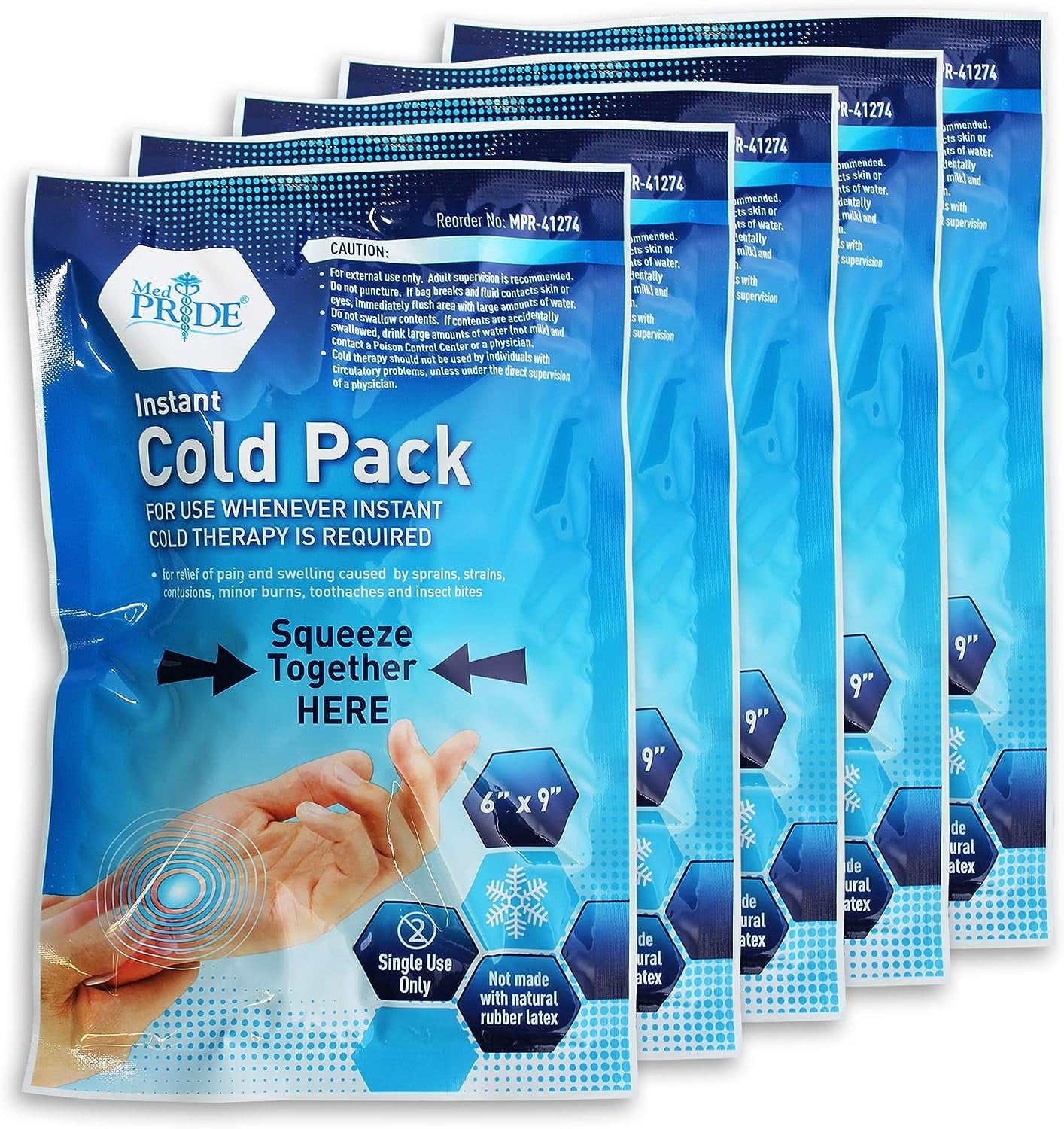 MedPride Instant Cold Packs for Injuries and Pain Relief, Disposable ...