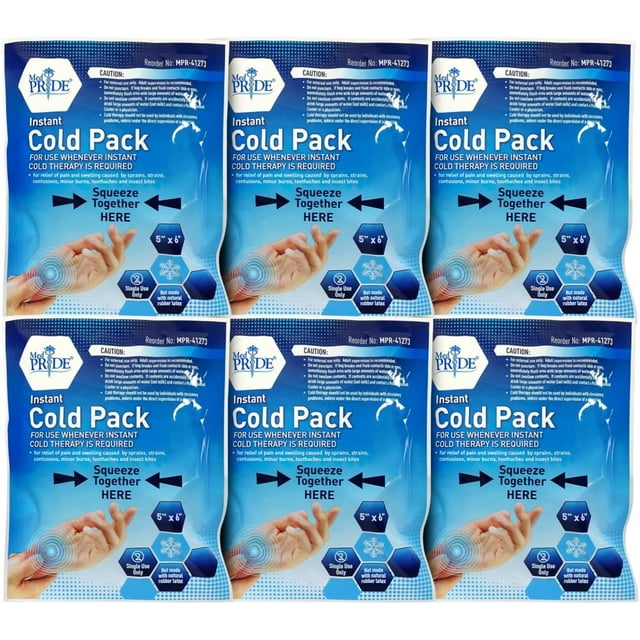 Med Pride 24-Pack Instant Cold Packs, 6x9 Inch Disposable Ice Packs for ...