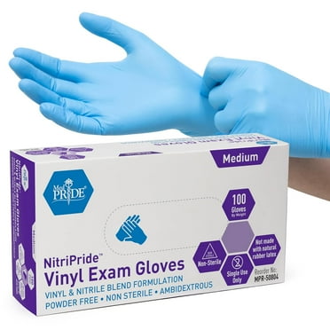 Supmedic Nitrile Exam Gloves, 3.5 mil, Blue, Disposable, Medical, Powder-Free, Latex-Free, Food ...