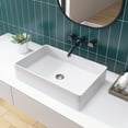 MEDUNJESS 21'' Stone Resin Bathroom Vessel Sink Rectangular Modern Above Counter Bathroom Sink ...