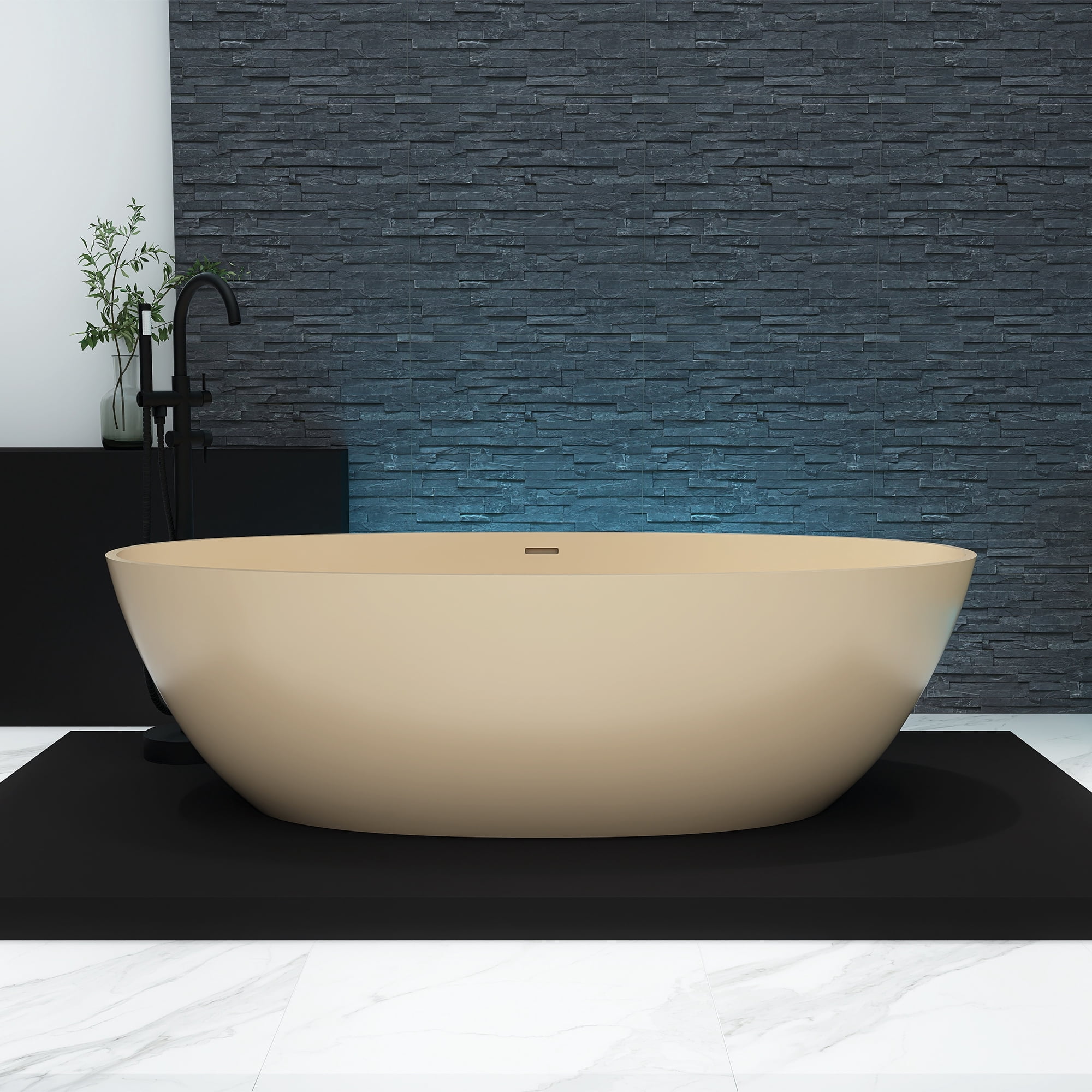 MEDUNJESS 65" Freestanding Bathtub, Contemporary Design Stand Alone Tub ...