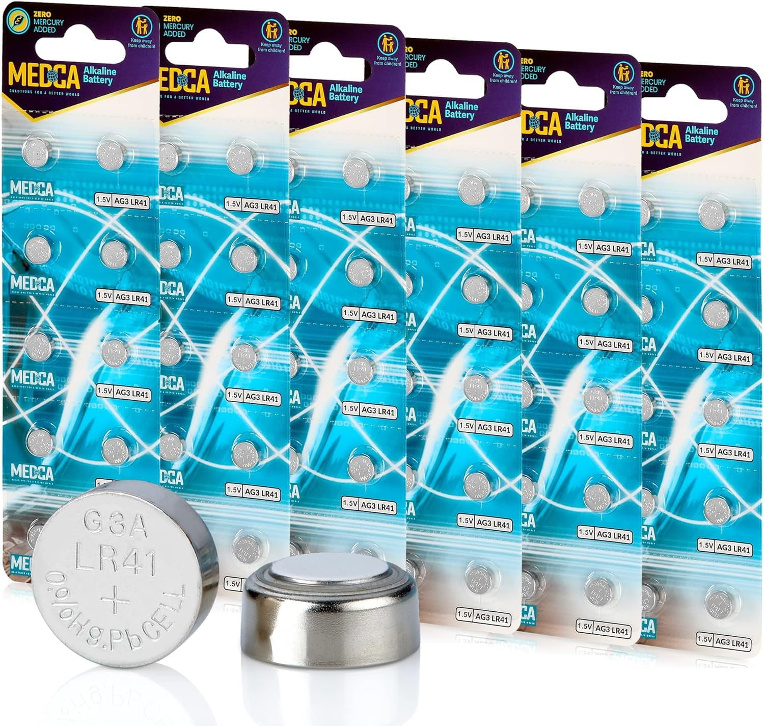 MEDca 1.5V Alkaline Batteries - LR41, 192, 92A,LR736, and AG3 Battery ...