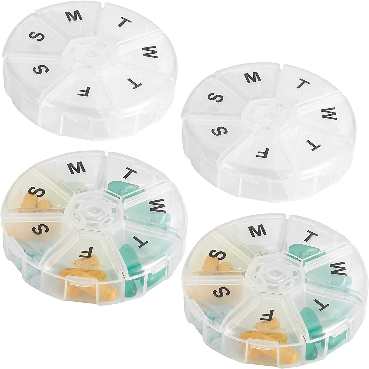 MEDca 7-Day Pill Organizer Set with Daily Pill Cases, Multicolor (4 ...
