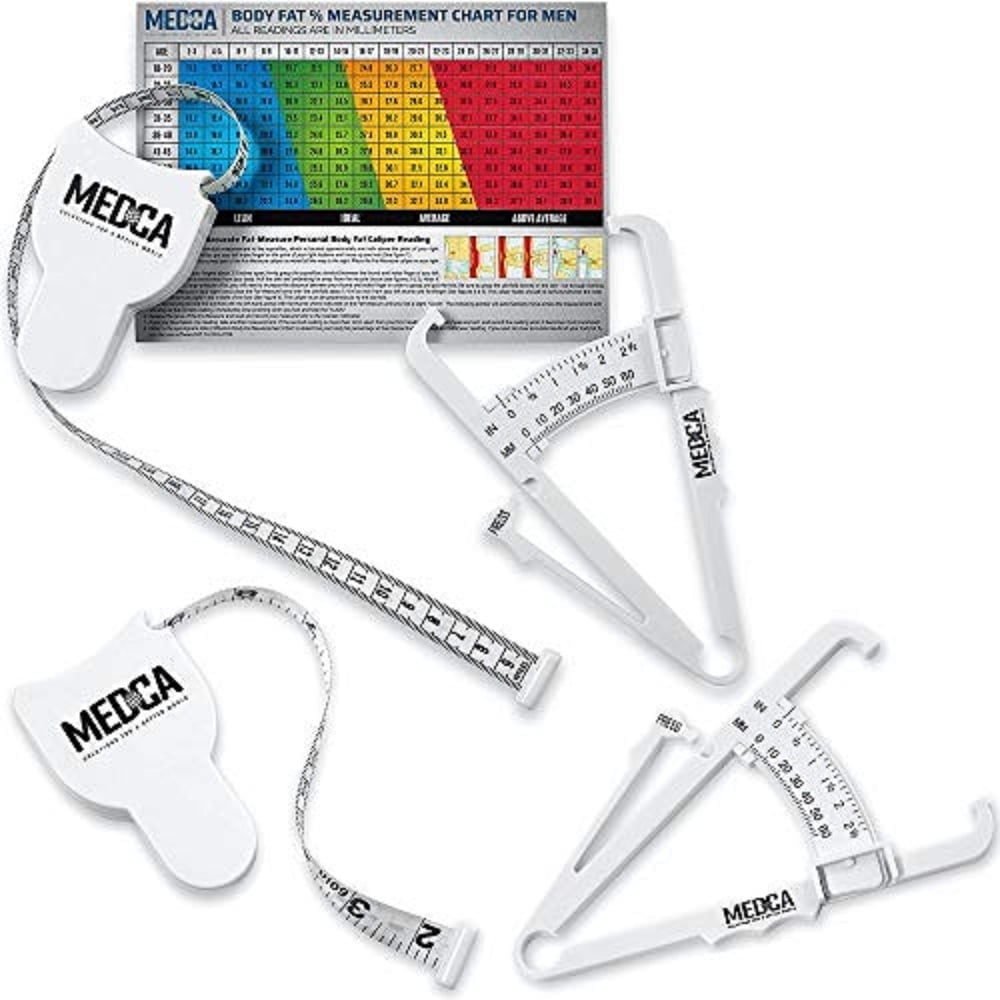 MEDca Body Tape Measure Skinfold White Caliper Set P/K 2 - White ...