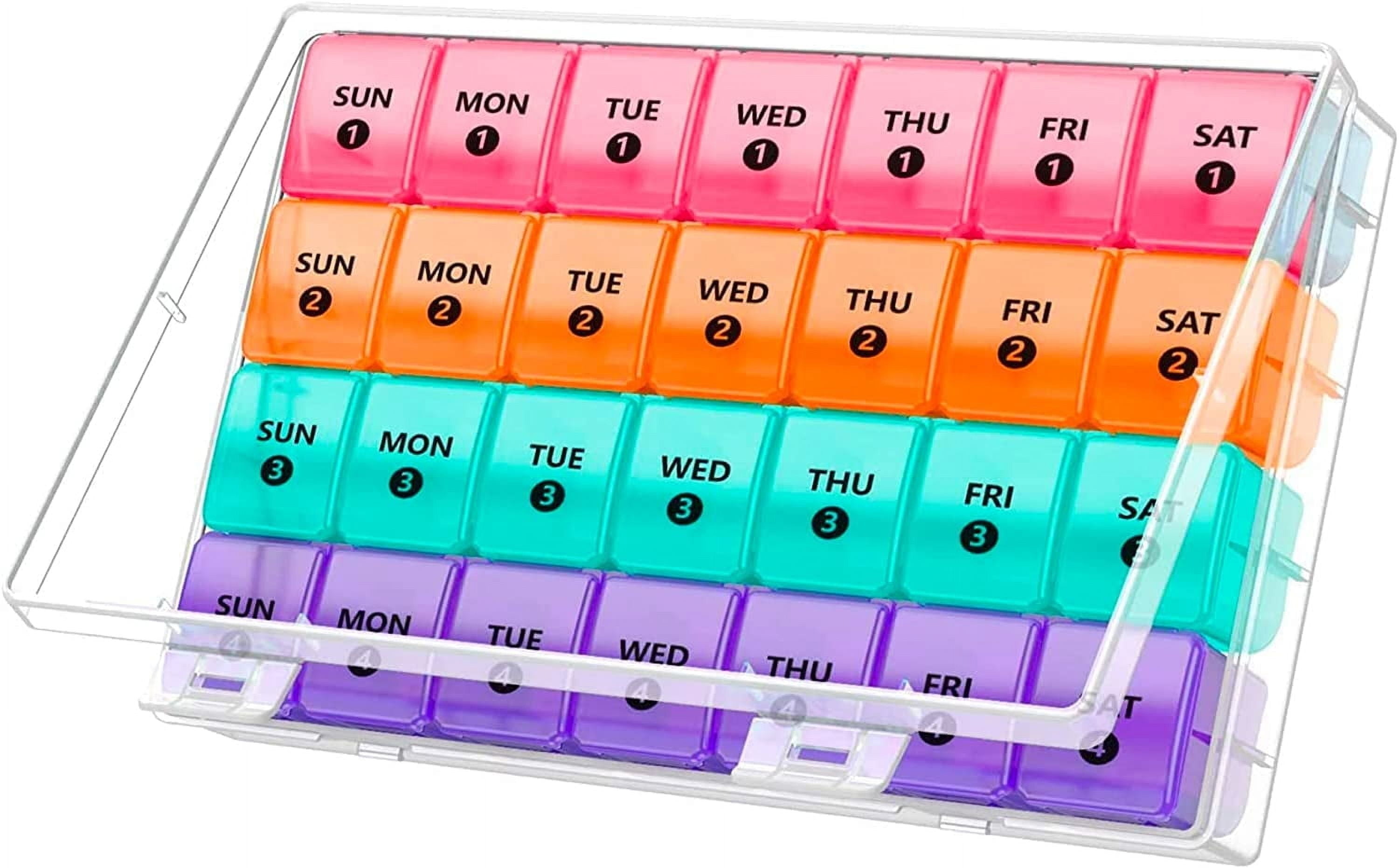 MEDca Extra Large Monthly 28-Day Pill Organizer, Multicolor, Plastic ...