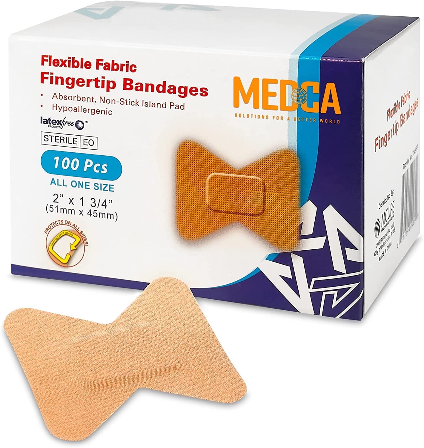 MEDca Flexible Fabric Finger Bandages, 100-Count, 2 in x 1.75 in HSA ...