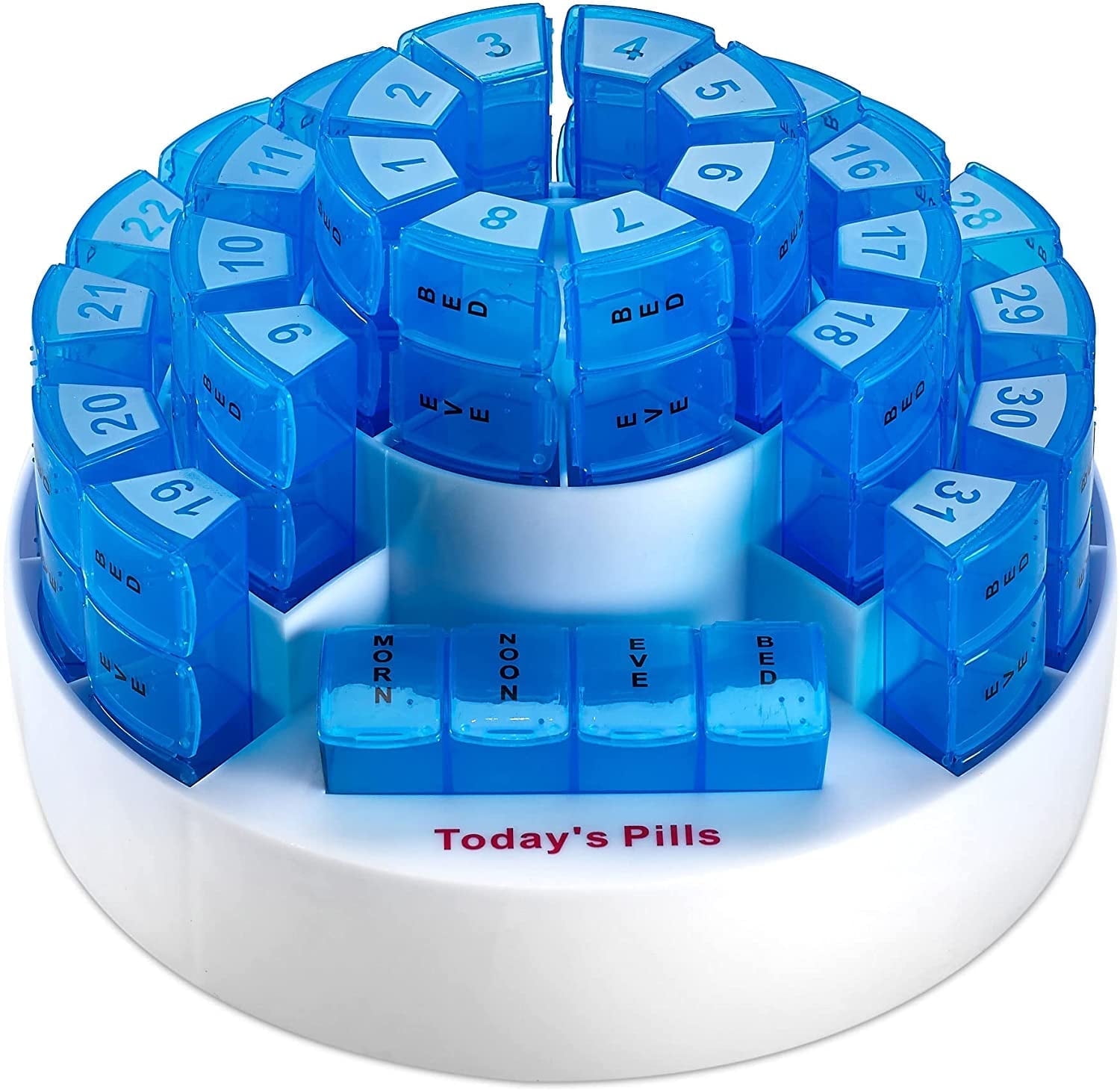 MEDca Monthly Pill Organizer – 31-Day BPA-Free Rotating Pill Dispenser ...