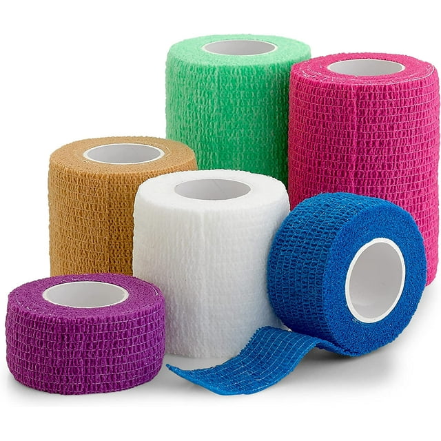 MEDca Self Adherent Cohesive Tape - Self Adhesive Bandage Rolls, 6 ...