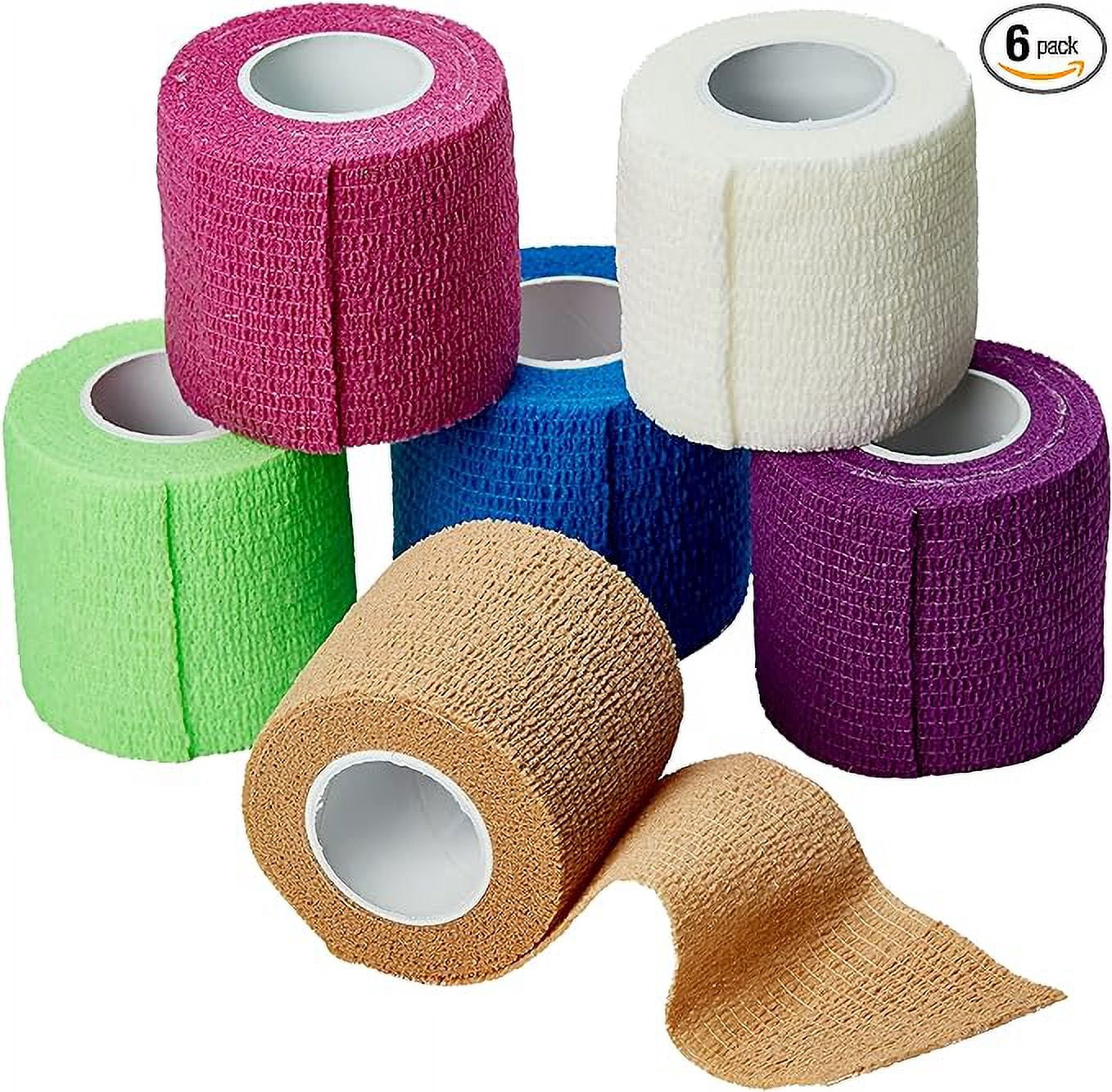 MEDca Self Adherent Cohesive Wrap Bandages 2 Inches X 5 Yards 6 Count ...