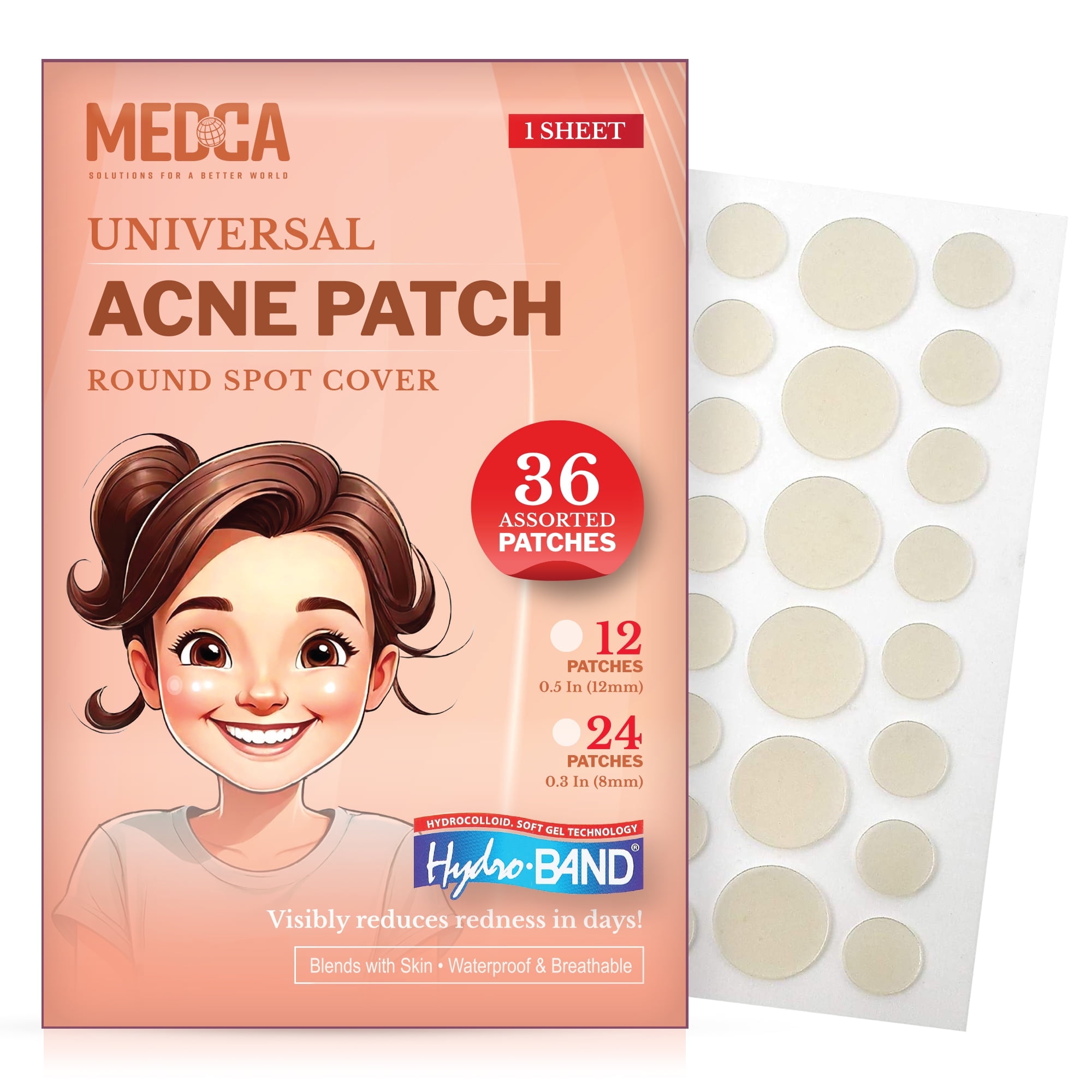 MEDca Universal Pimple Acne Patch Absorbing Cover 2 Sizes, All Skin ...