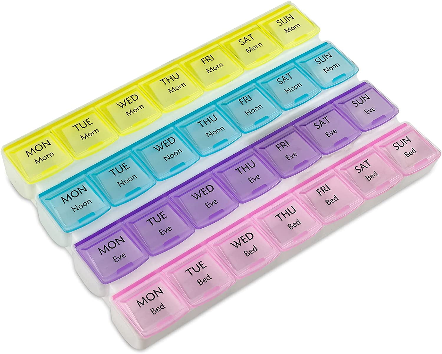 MEDca Weekly Pill Organizer 4 Time a Day with 28 Compartments – Slim ...