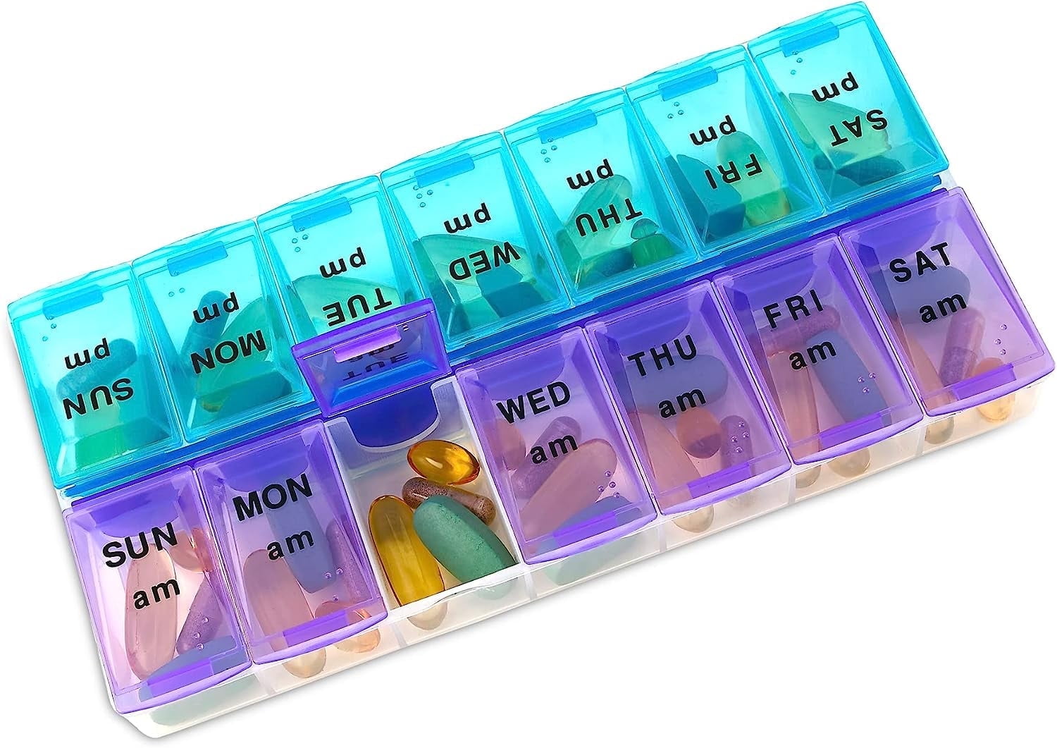MEDca Weekly Pill Organizer, Twice-a-Day, Extra Large Pill Organizer, 1 ...