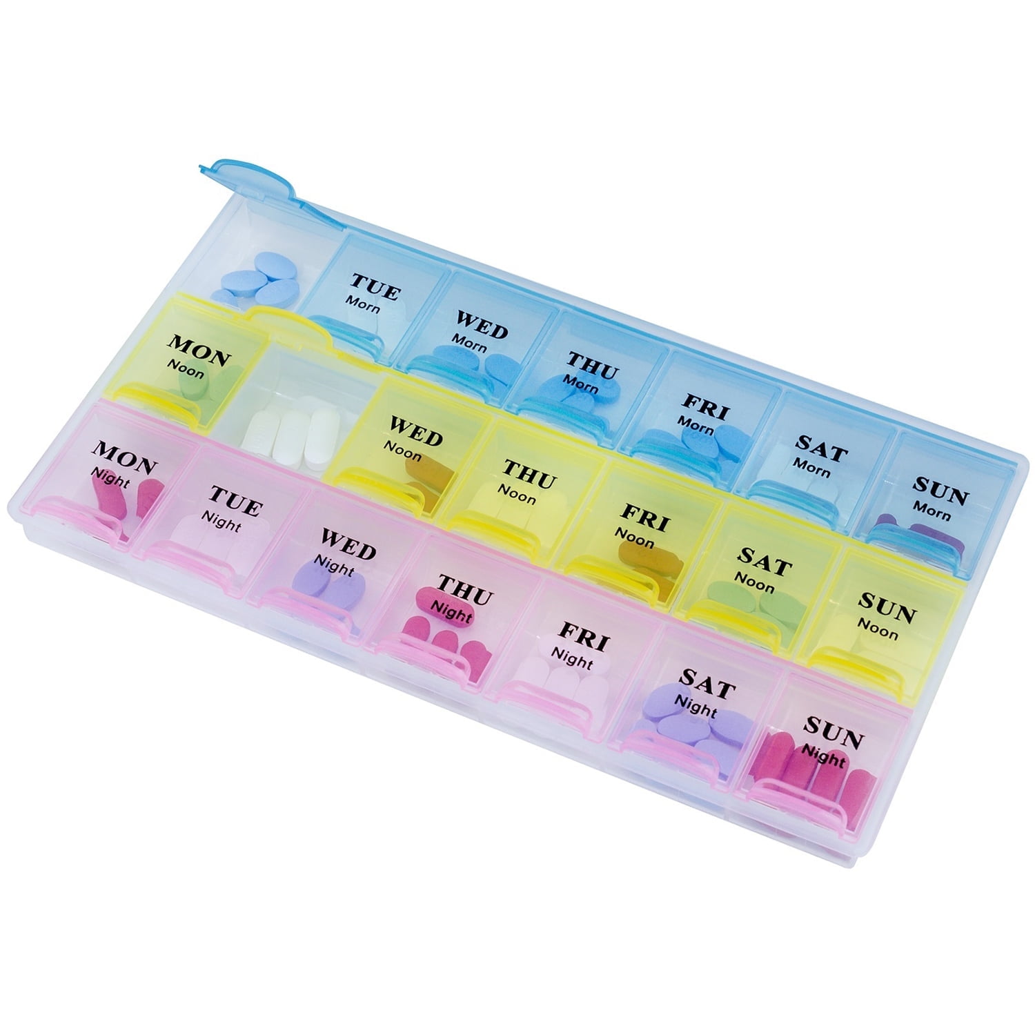 MEDca Weekly Pill Organizer, 7 Day Morning, Noon, Night Medicine ...