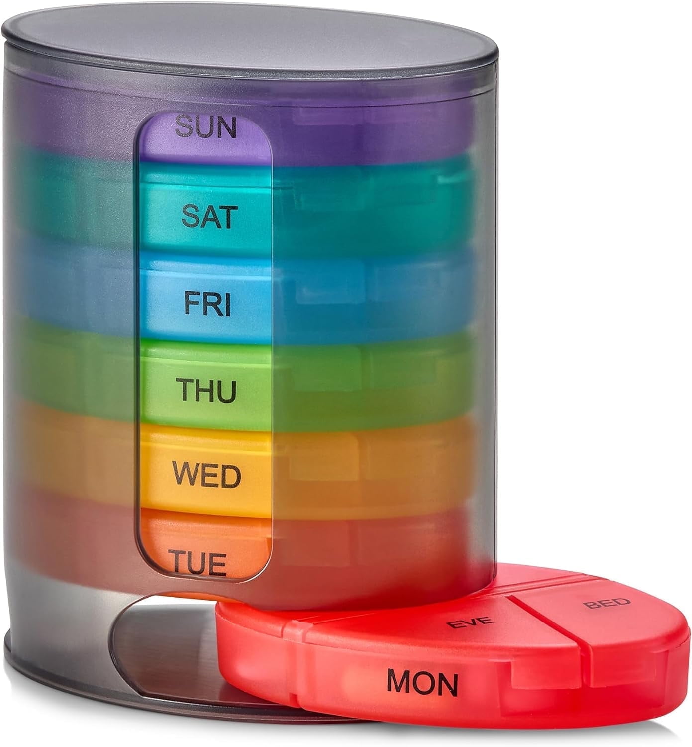 MEDca Weekly Pill Case, 7 Stackable Compartments, 4 Times Daily ...