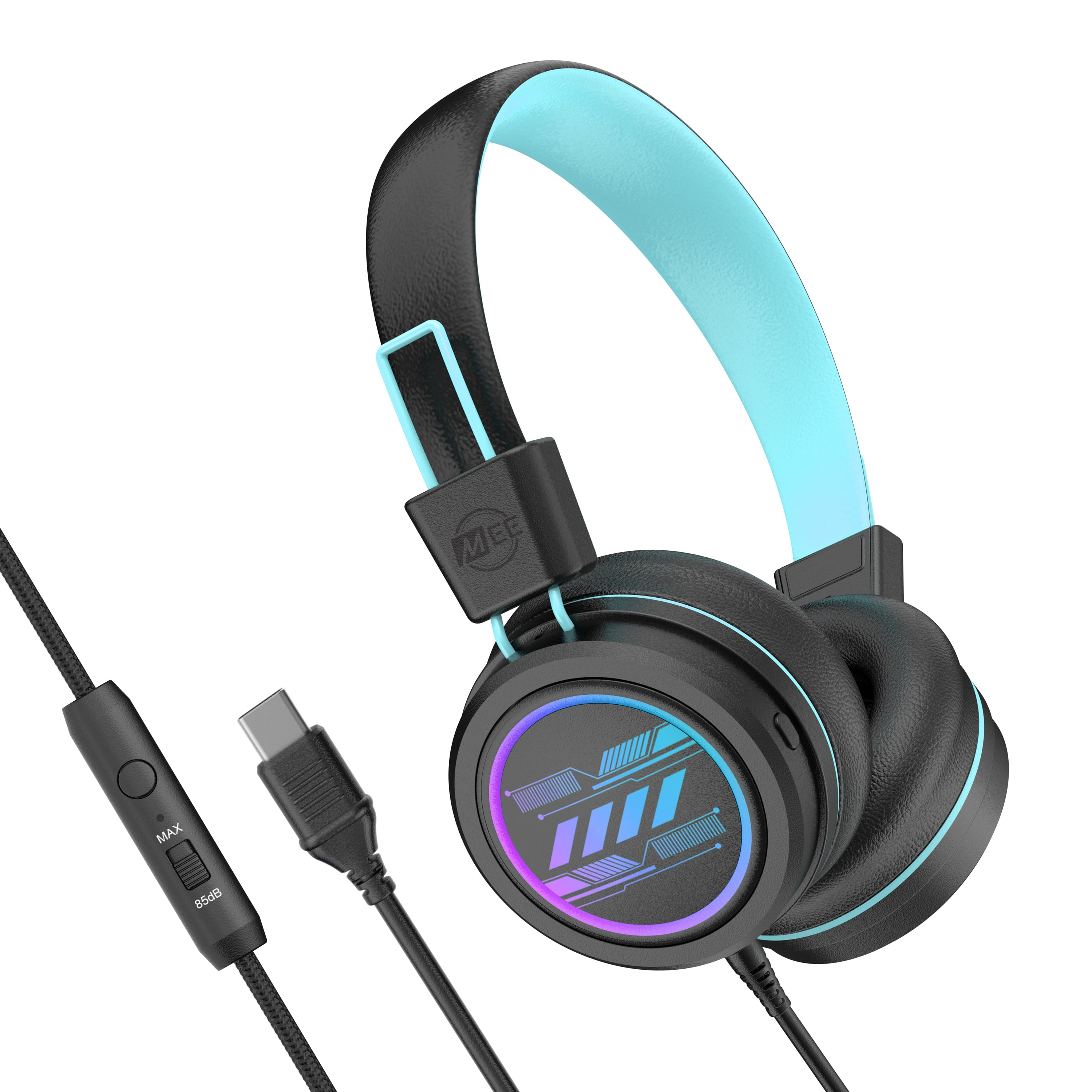 MEE audio KidJamz KJ55 Safe Listening USB-C Kids Headphones with LED ...
