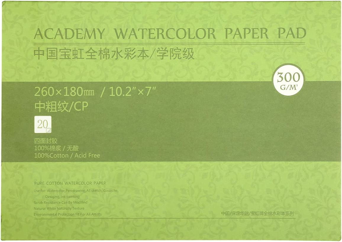 "MEEDEN 100% Cotton Heavyweight Textured Watercolor Paper, 10X7"" Pad ...