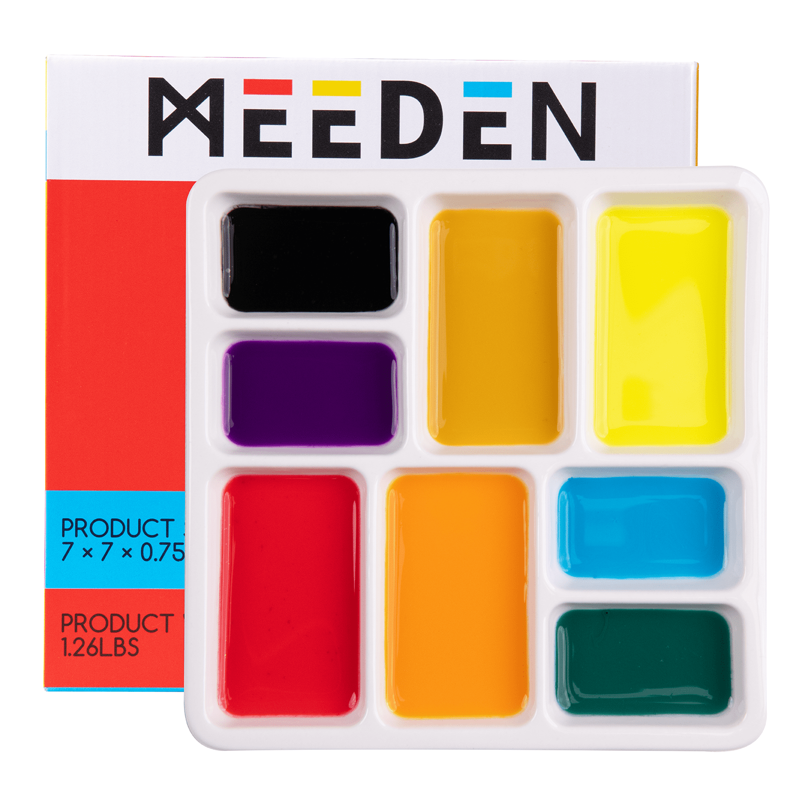 MEEDEN 8-Well Ceramic Artist Paint Palette, Square Porcelain Watercolor ...