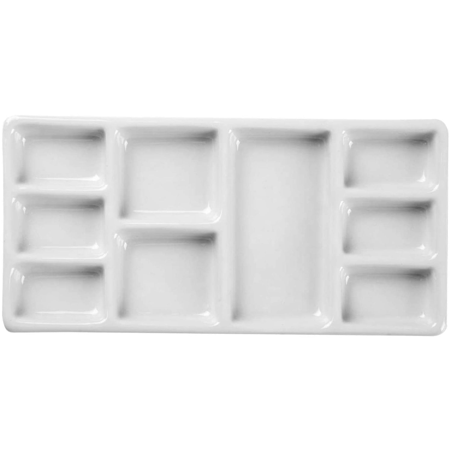 MEEDEN 9-Well News Ceramic Rectangle Artist Paint Palette for ...