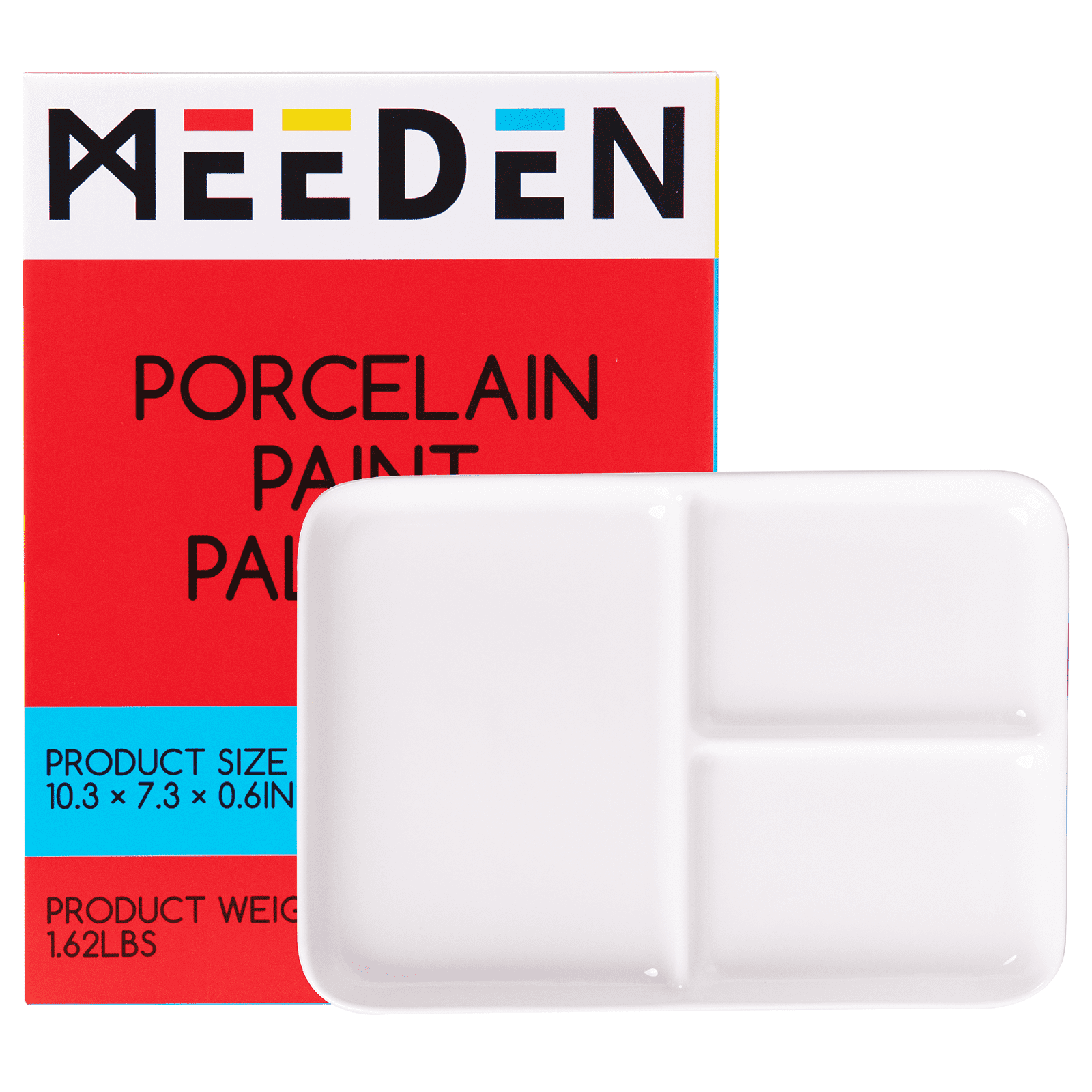 MEEDEN Ceramic Artist Paint Palette, Rectangle Porcelain Watercolor ...