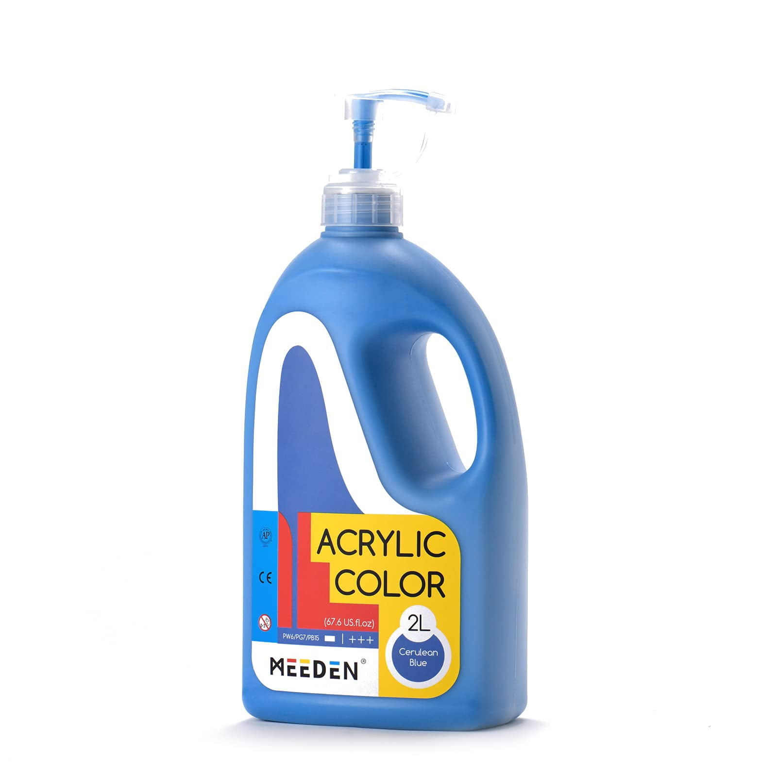 MEEDEN Cerulean Blue Acrylic Paint, 2L /67 oz Large Acrylic Craft Paint ...