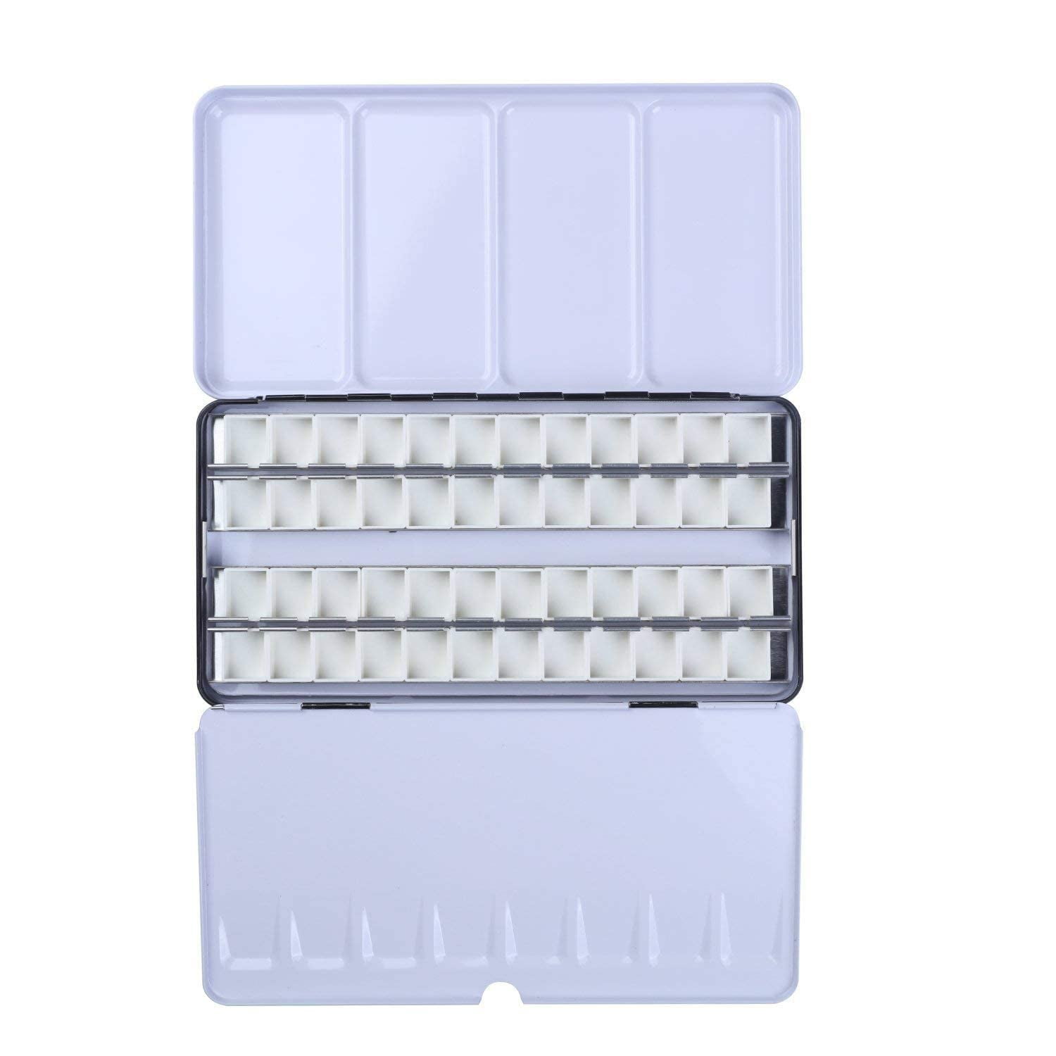 MEEDEN Water Set Mixing, Empty Watercolor Palette Tin with 52 Half Pans ...