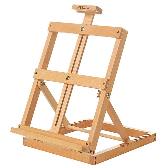 MEEDEN Heavy-Duty Tabletop Studio H-Frame Wooden Easel- Solid Beech ...