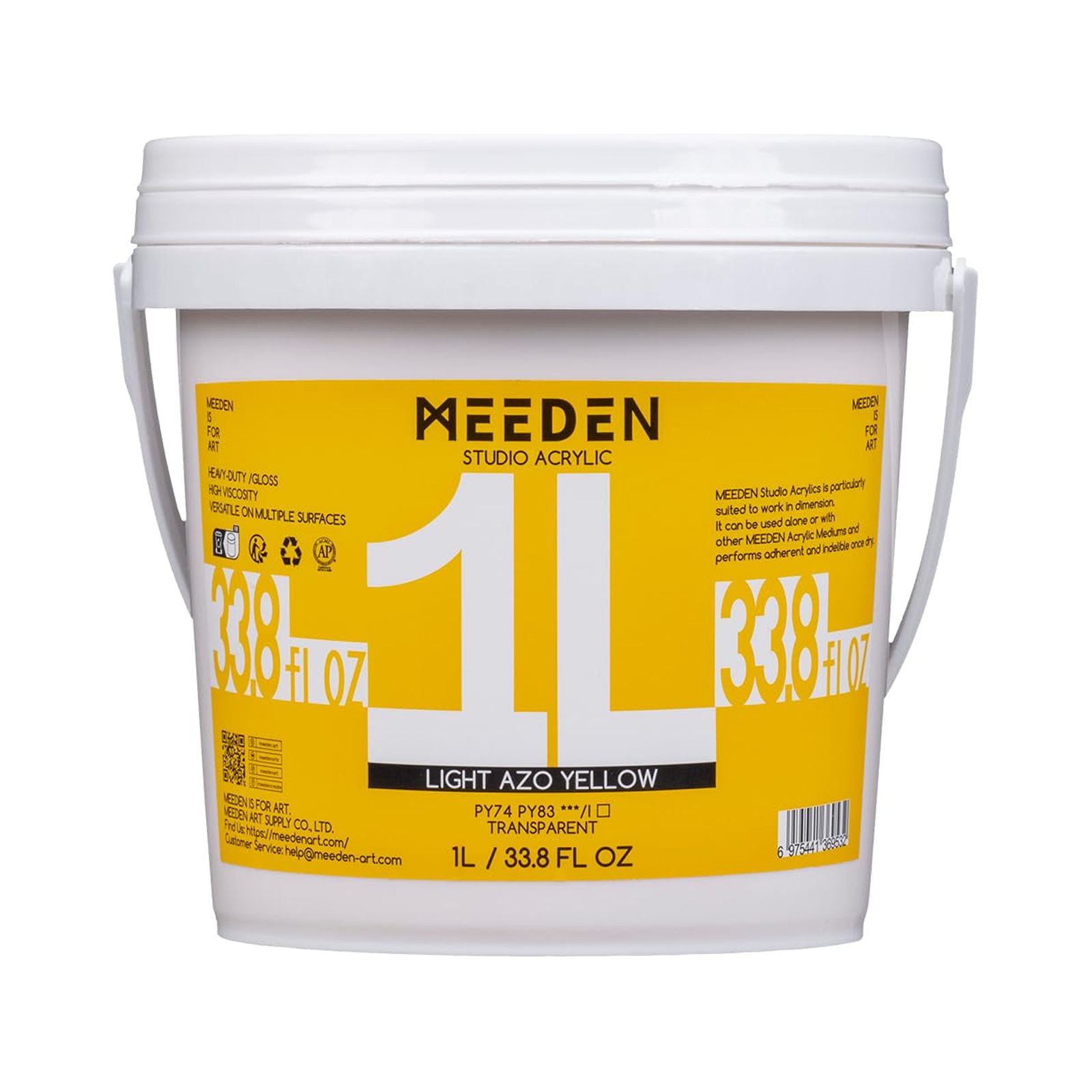 MEEDEN Light Azo Yellow Acrylic Paint, Heavy Body Acrylic Paint, 1 L ...