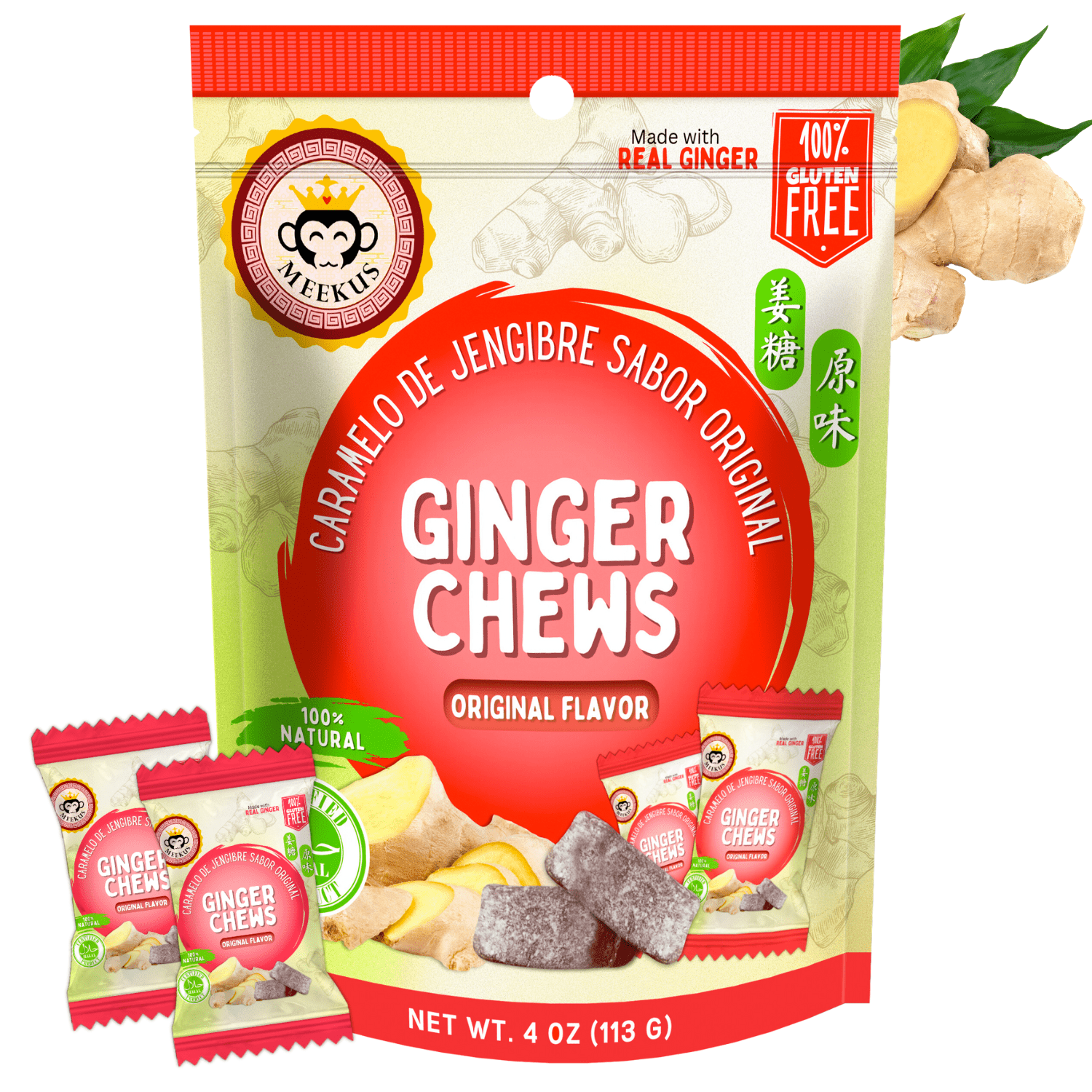 Meekus Original Flavor Ginger Chewy Candy, 4 oz - Walmart.com