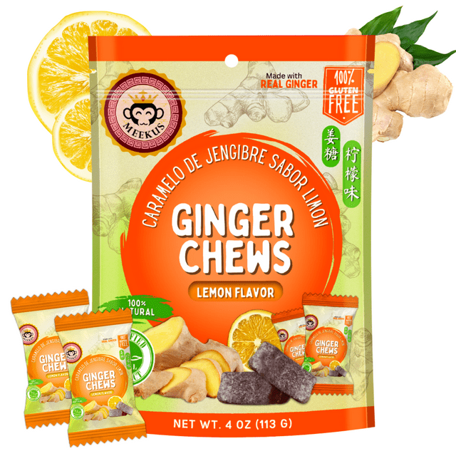 MEEKUS Ginger Chews, Lemon Ginger Chews Natural Ginger, Ginger Candy ...