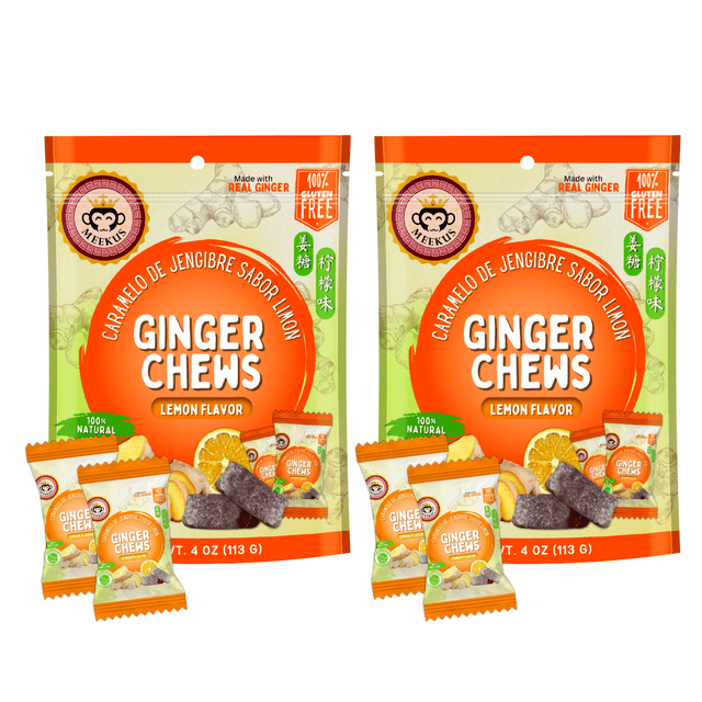 MEEKUS Ginger Chews, Lemon Ginger Chews Natural Ginger, Ginger Candy ...