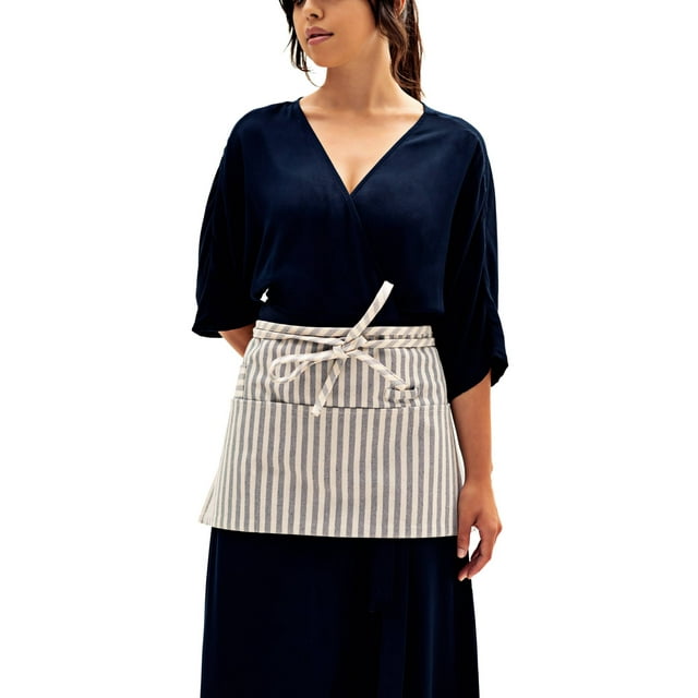 MEEMA Waitress Apron With Pockets, Striped, Server Aprons for Women and ...